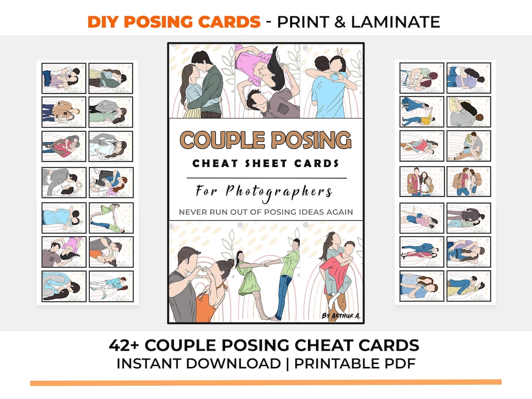 Couple Posing Cheat Sheet Cards | Printable Photography Basics ...