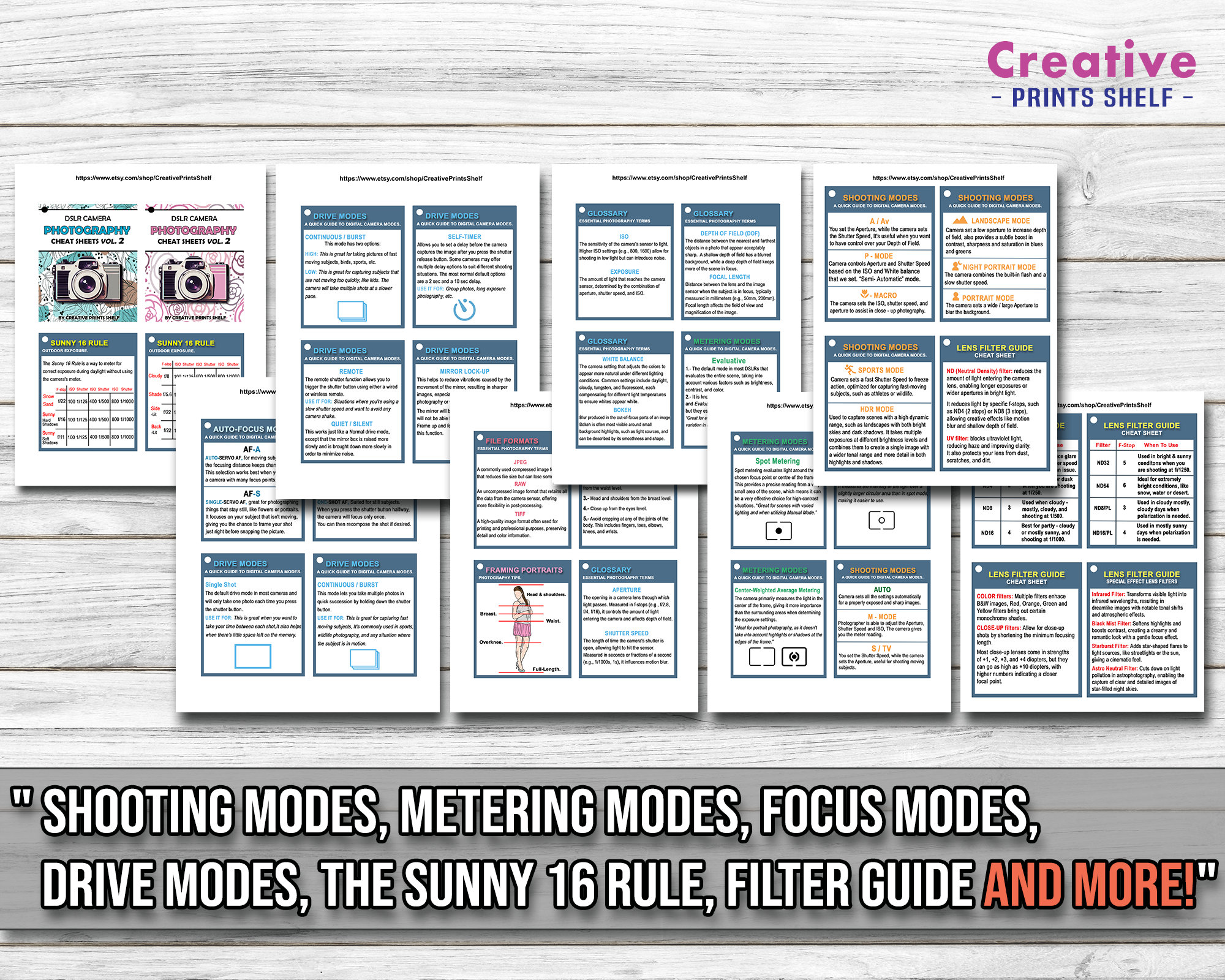 Photography Cheat Sheet Cards Vol 2 Printable | DSLR Basics | Download ...