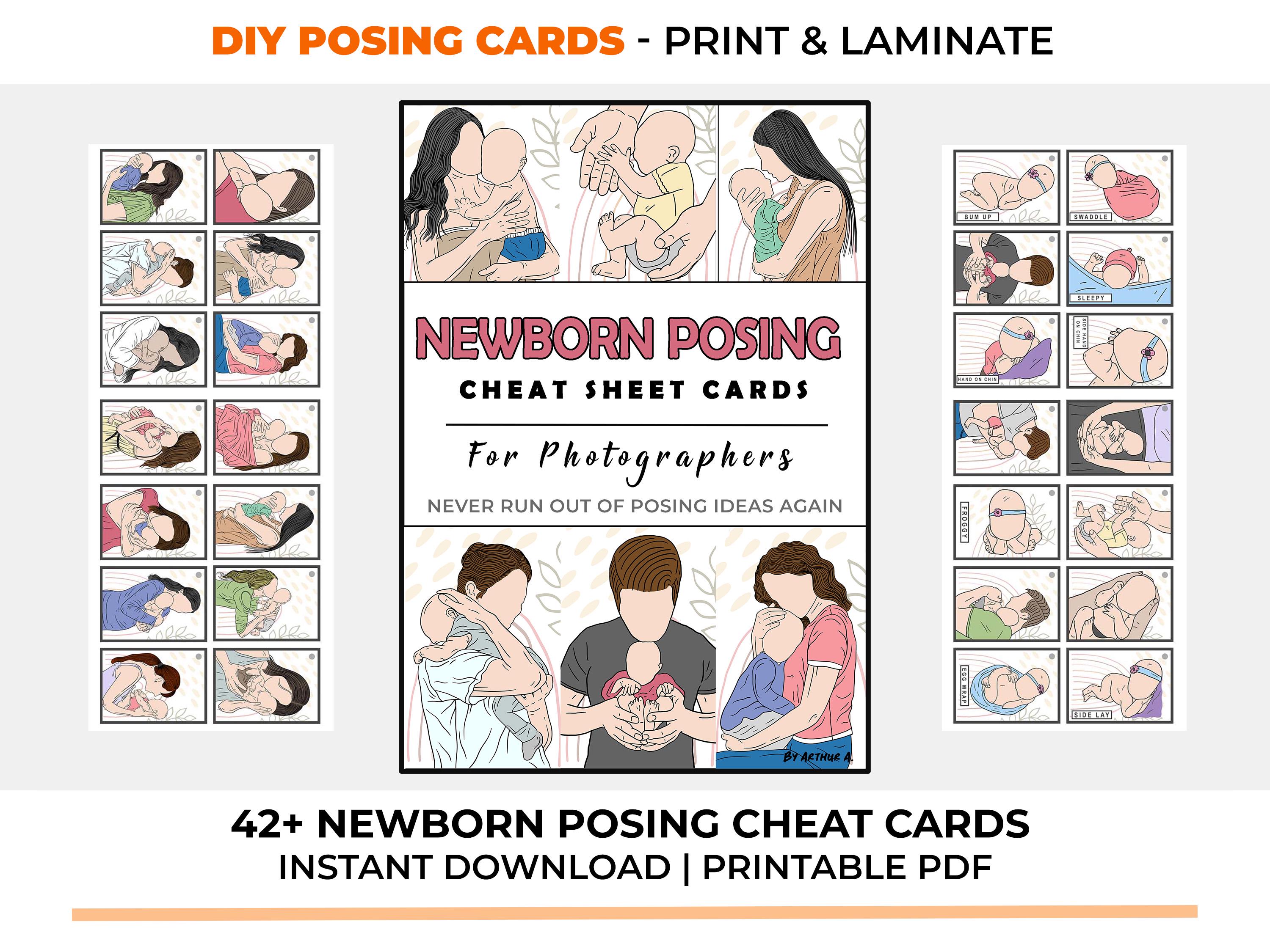 Newborn Posing Cheat Sheet Cards | Printable Photography Basics ...