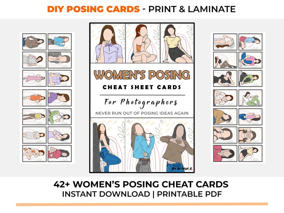 Women's Posing Cheat Sheet Cards | Printable Photography Basics ...