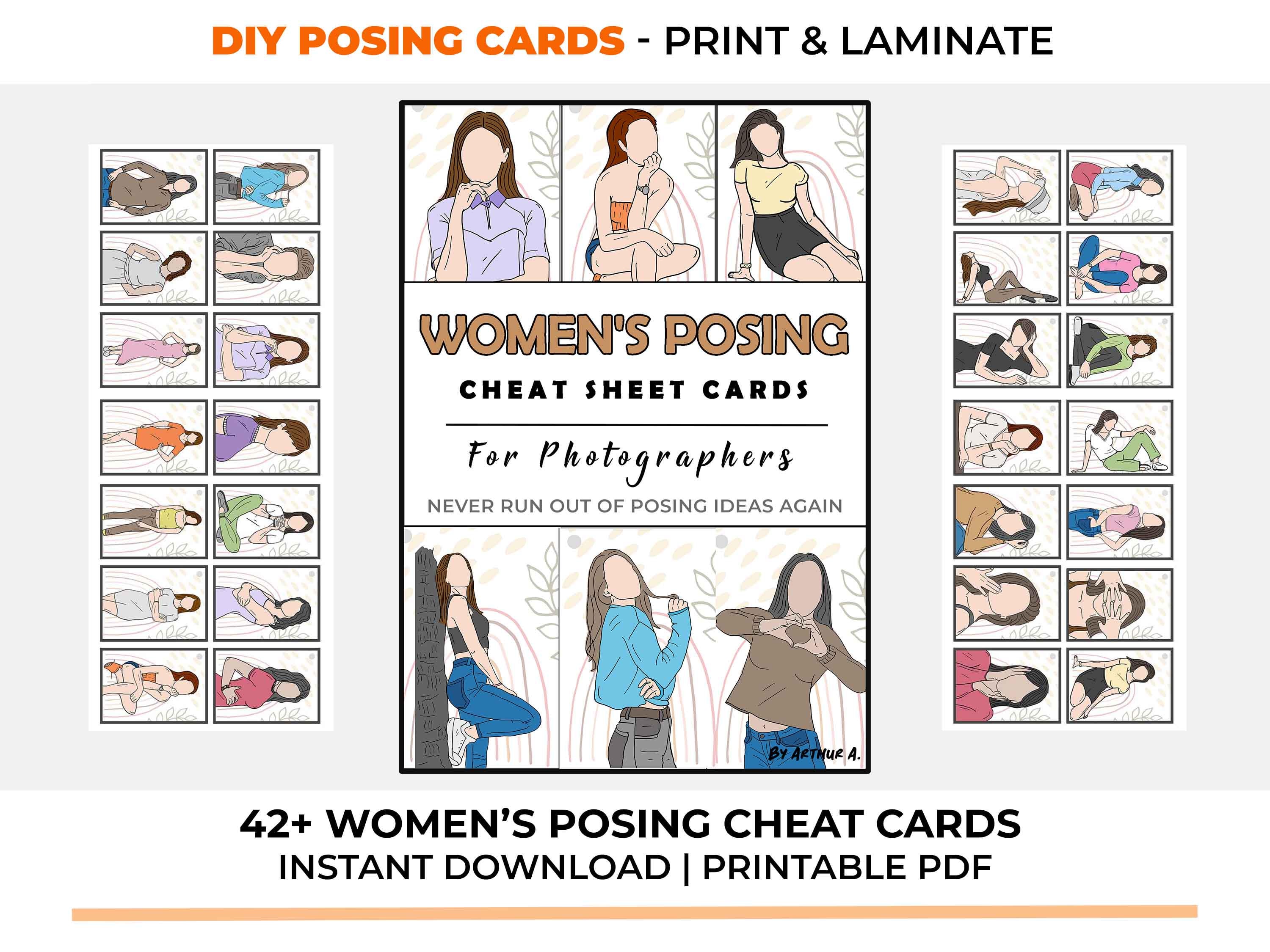 Women's Posing Cheat Sheet Cards | Printable Photography Basics ...