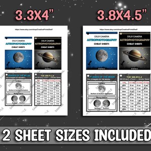 Astrophotography Cheat Sheet Cards | Camera Settings Guide for Night ...