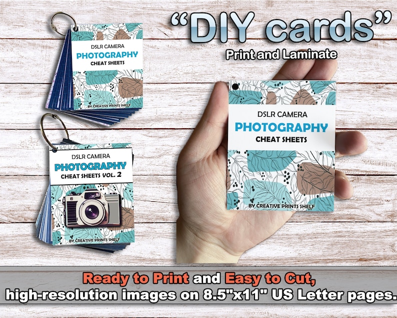 DSLR Cheat Sheet Cards + DSLR Cheat Sheet Cards Vol 2 Printable BUNDLE ...