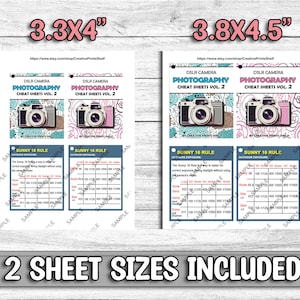 Photography Cheat Sheet Cards Vol 2 Printable | DSLR Basics | Download ...