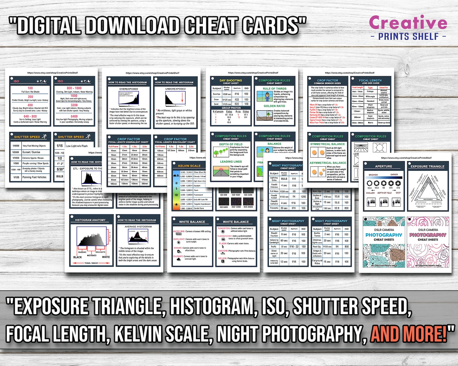 DSLR Cheat Sheet Cards + Couple Posing Cheat Sheet Cards Printable ...
