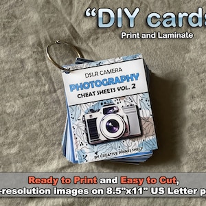 Photography Cheat Sheet Cards Vol 2 Printable | DSLR Basics | Download ...