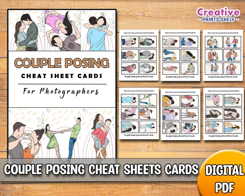 Couple Posing Cheat Sheet Cards Printable Photography Basics Download ...