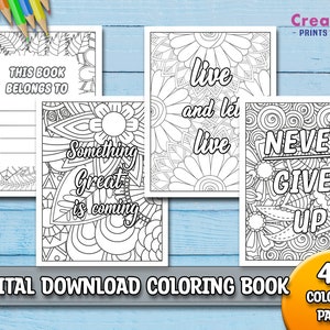 Sobriety Coloring Book Printable Coloring Pages 40 Motivational Quotes ...