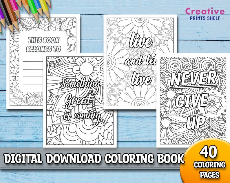 Sobriety Coloring Book Printable Coloring Pages 40 Motivational Quotes ...