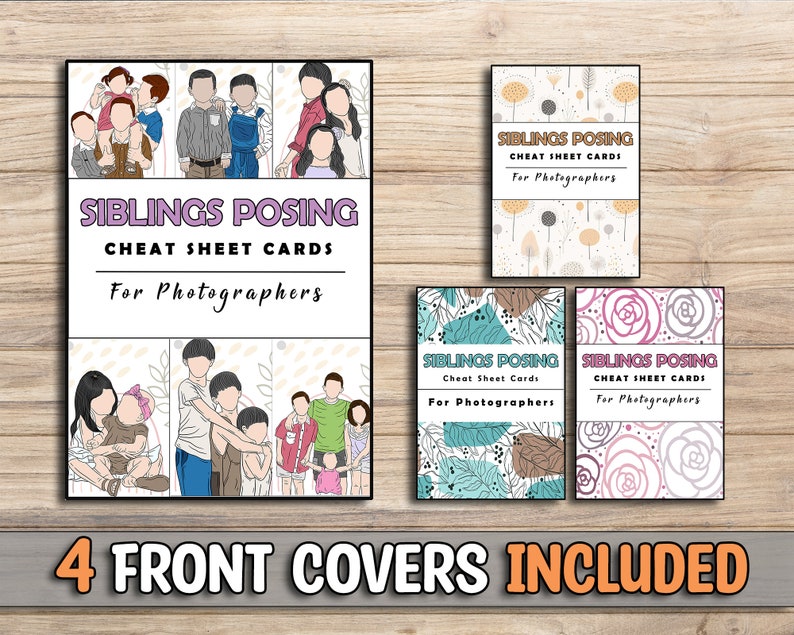 Siblings Posing Cheat Sheet Cards | Printable Photography Basics ...