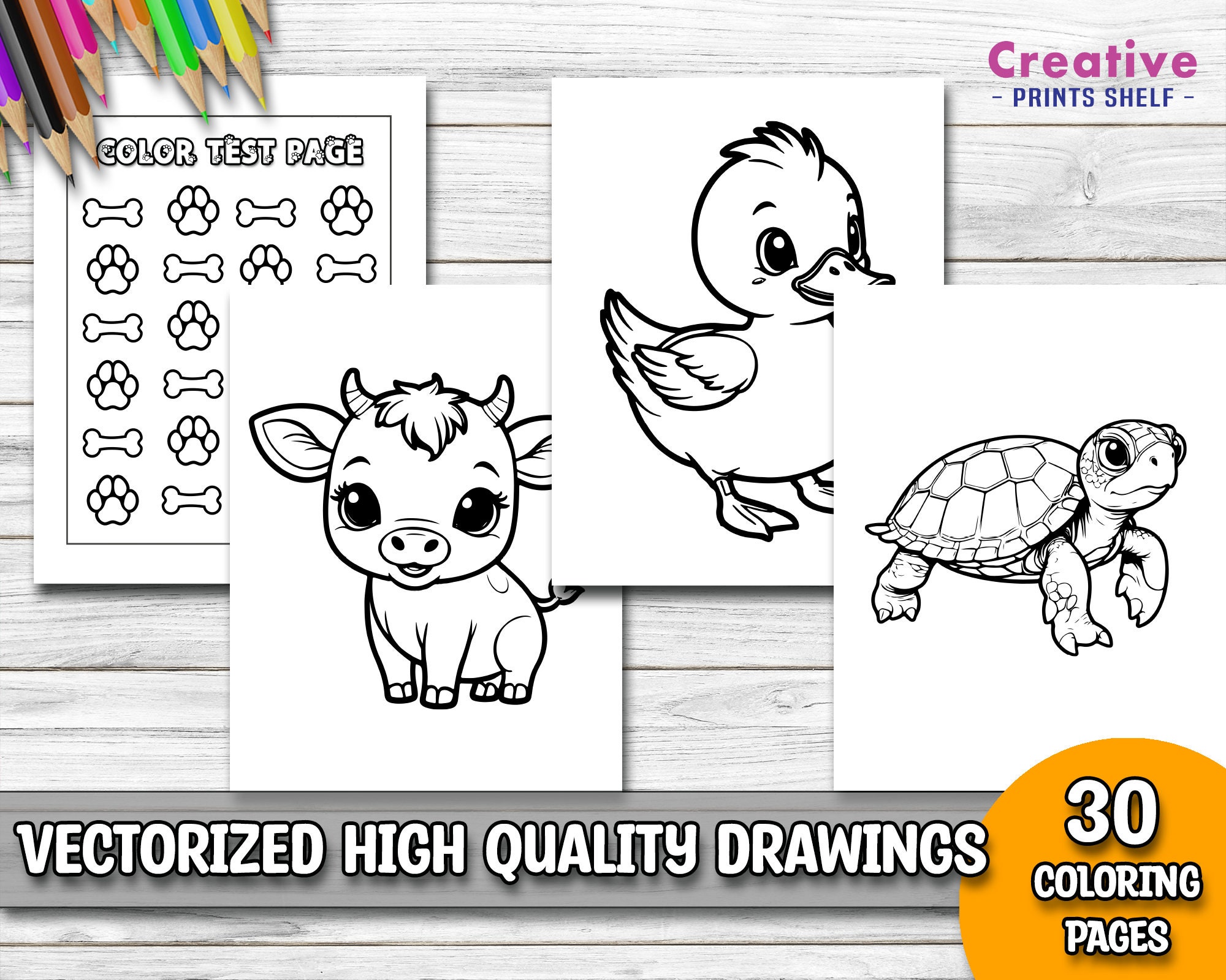 30 Kawaii Animals Coloring Pages Book | Printable Coloring Pages for ...