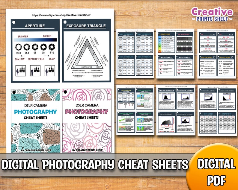 DSLR Cheat Sheet Cards | Printable DIY | Photography Basics | Instant ...