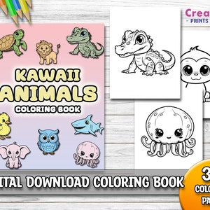 30 Kawaii Animals Coloring Pages Book | Printable Coloring Pages for ...