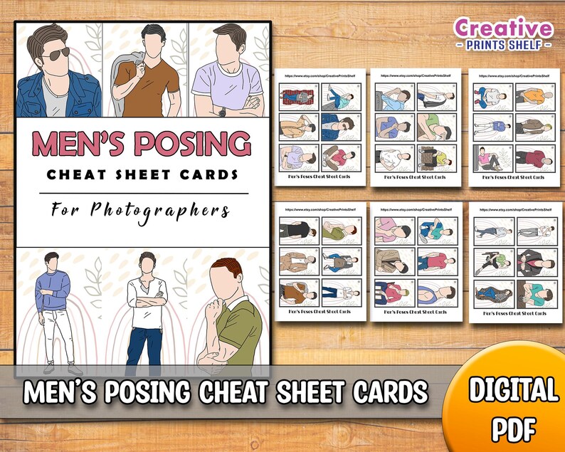 Men's Posing Cheat Sheet Cards | Printable Photography Basics ...