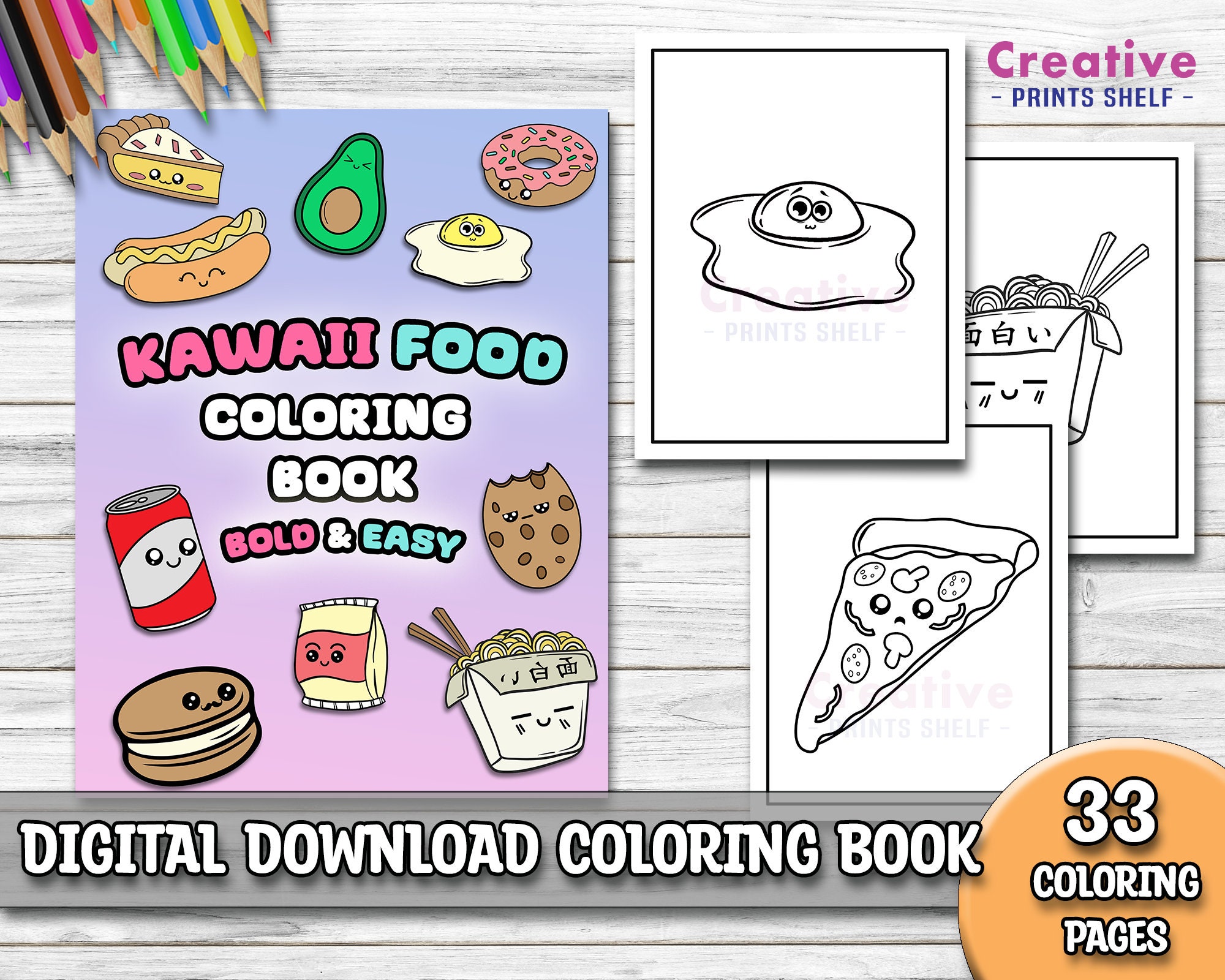 Kawaii Food Coloring Pages | Printable Coloring Pages for Kids Toddlers ...