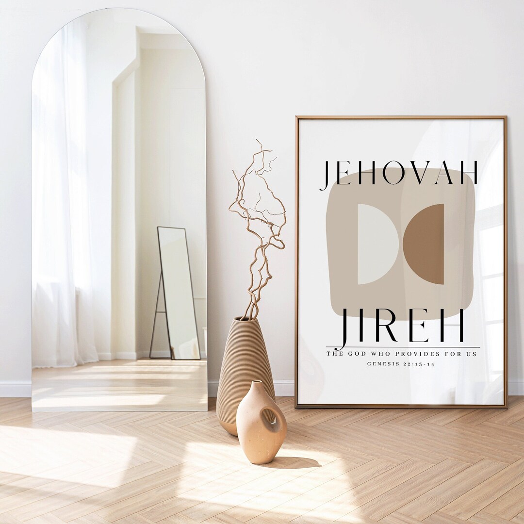 Jehovah Jireh Christian Digital Art, Minimalist Modern Christian Wall ...