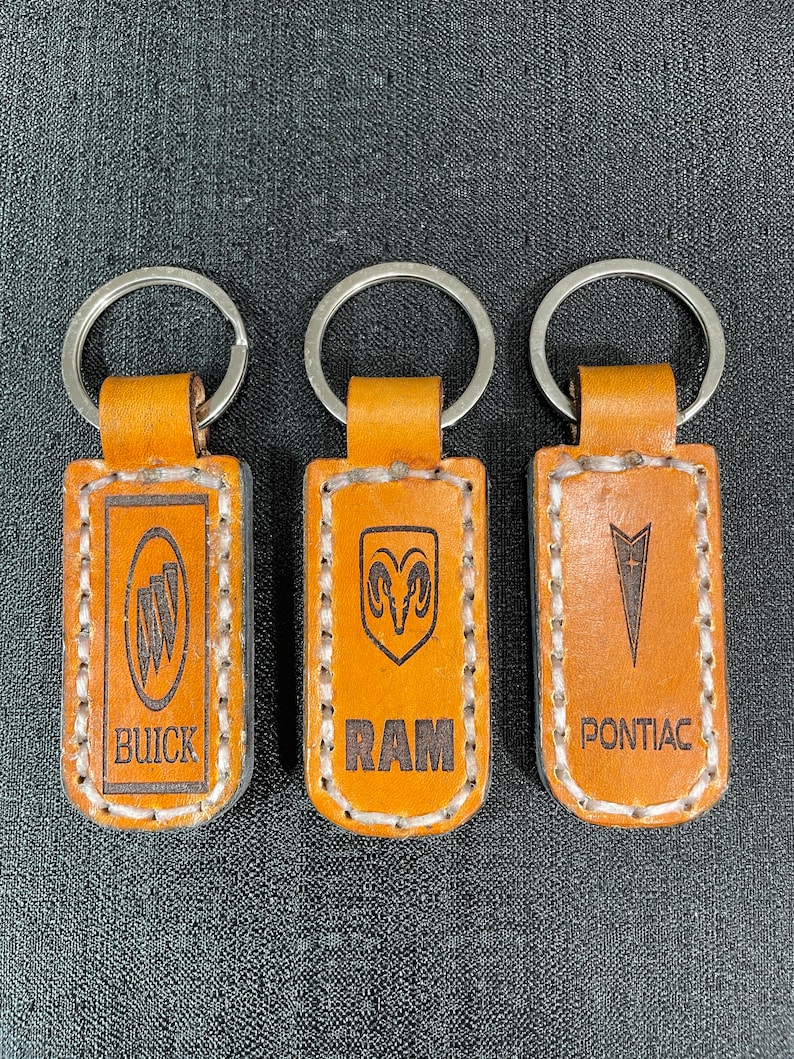 Personalized Leather Keychains Car Brands, Military, Sports, Hobbies ...