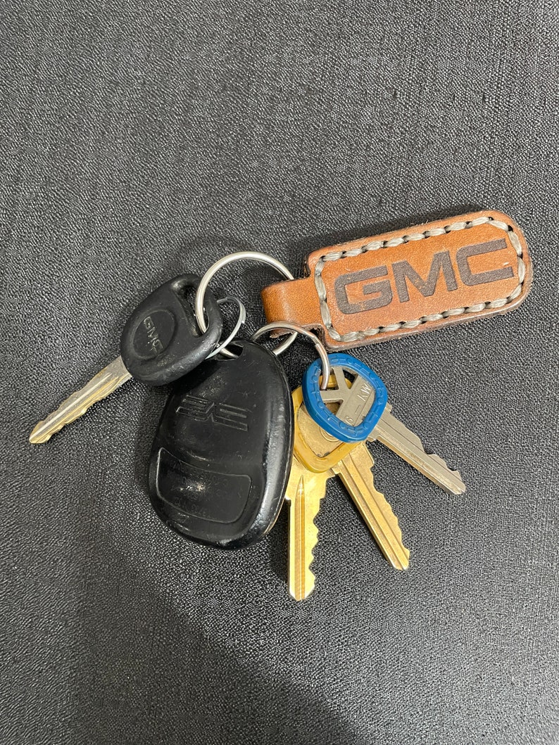 Handmade Leather Keychain, Car Brand Design, Hand-stitched USA - Etsy