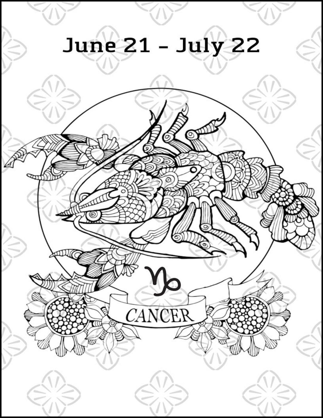 Adult Coloring Page Cancer - Etsy
