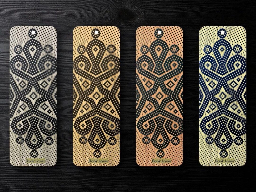 Set of 4 Rustic Woven Pattern Printable Bookmarks Digital Bookmark ...