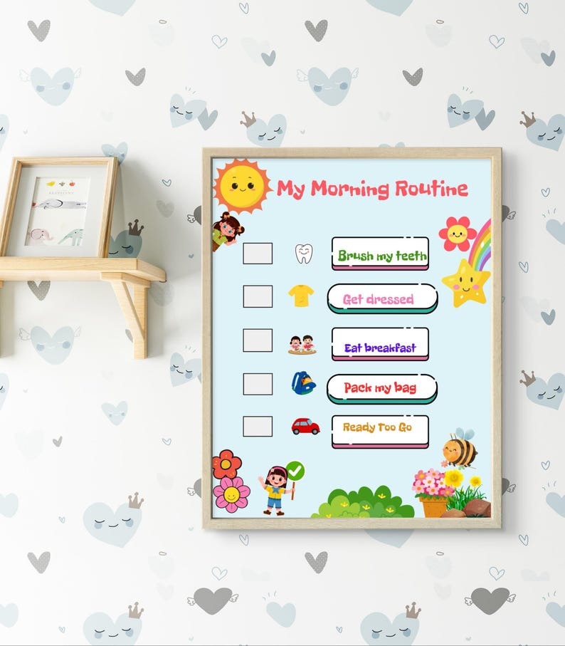 Printable Kids Daily Routine Chart , Kids Daily Routine Template ...