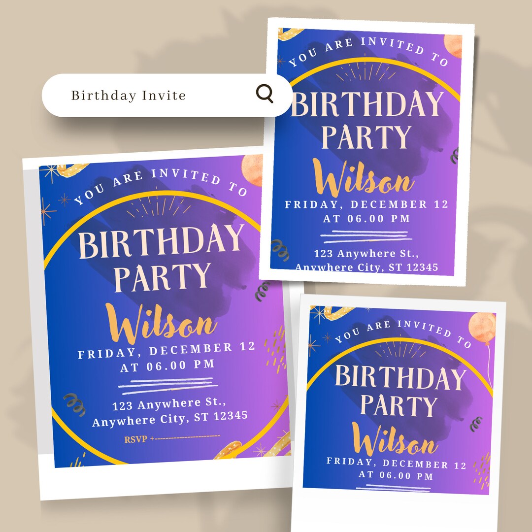 Editable & Printable-birthday Invitation - Etsy