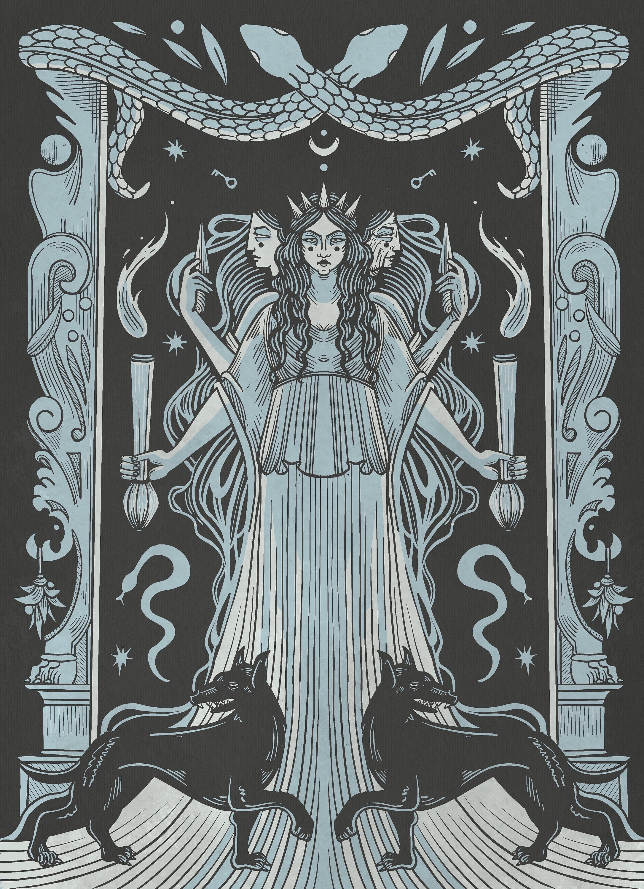 Hecate Art Print (multiple Colors) - Etsy