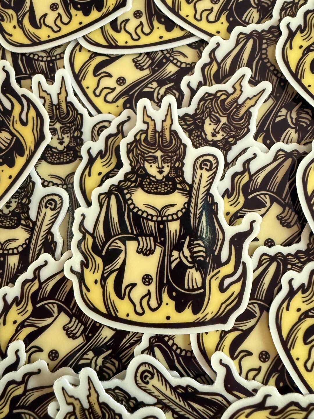 Deal With the Devil Glow in the Dark Sticker (mini) - Etsy