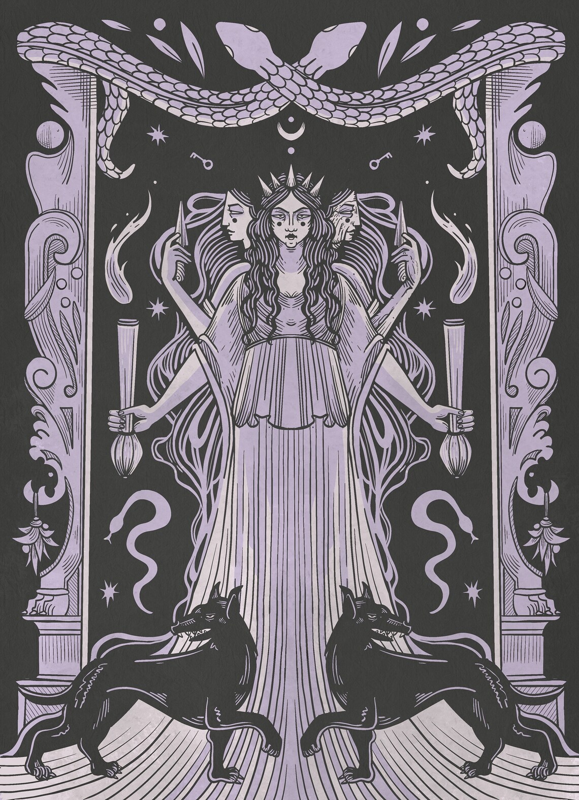 Hecate Art Print (multiple Colors) - Etsy