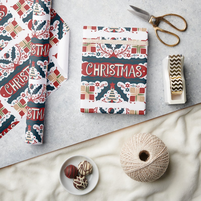 Elegant Christmas Design for Gift Wrapping Christmas Gift - Etsy