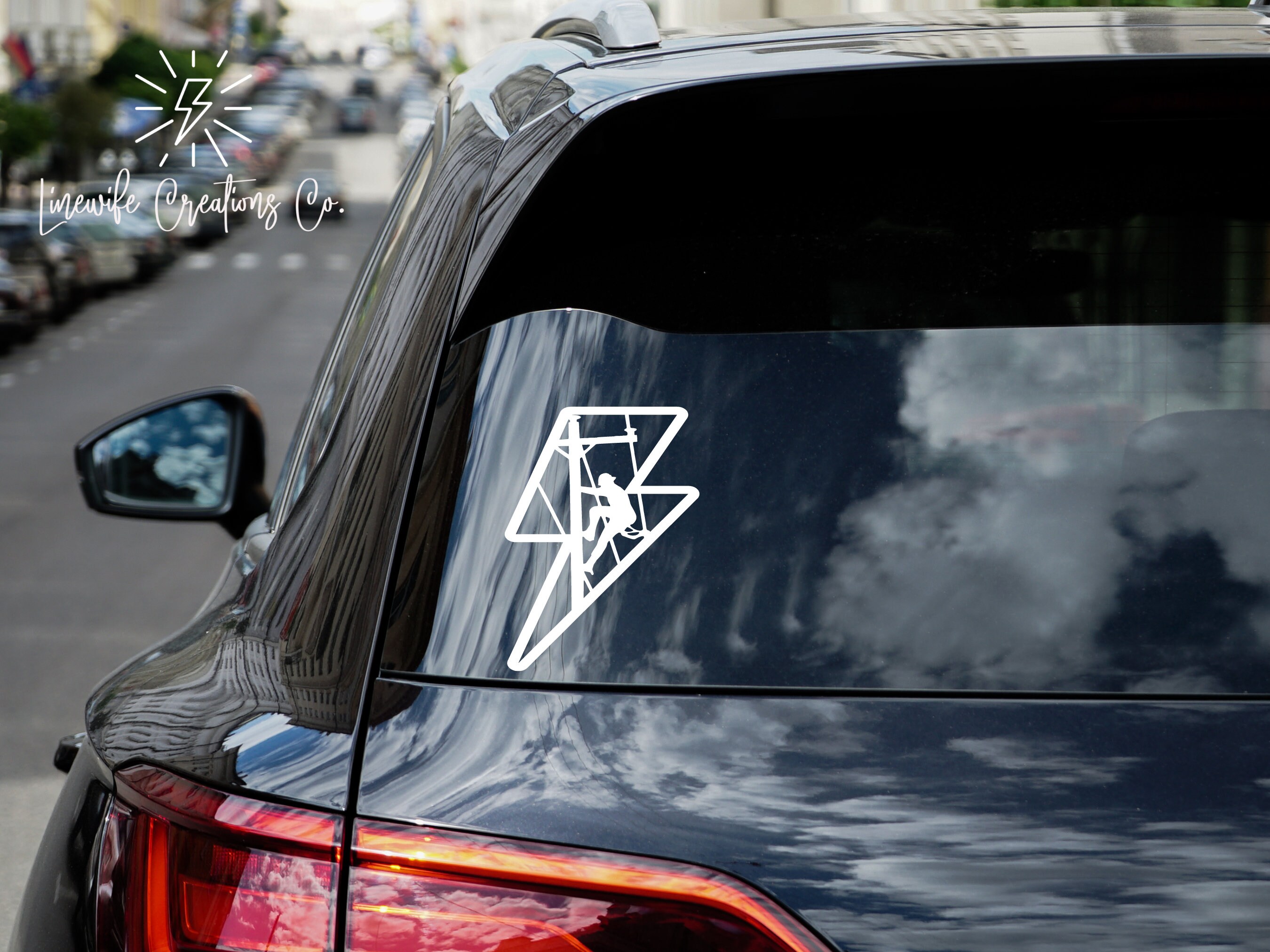 Lineman Lightning Bolt Decal Perfect for Vehicles, Tumbers & More - Etsy