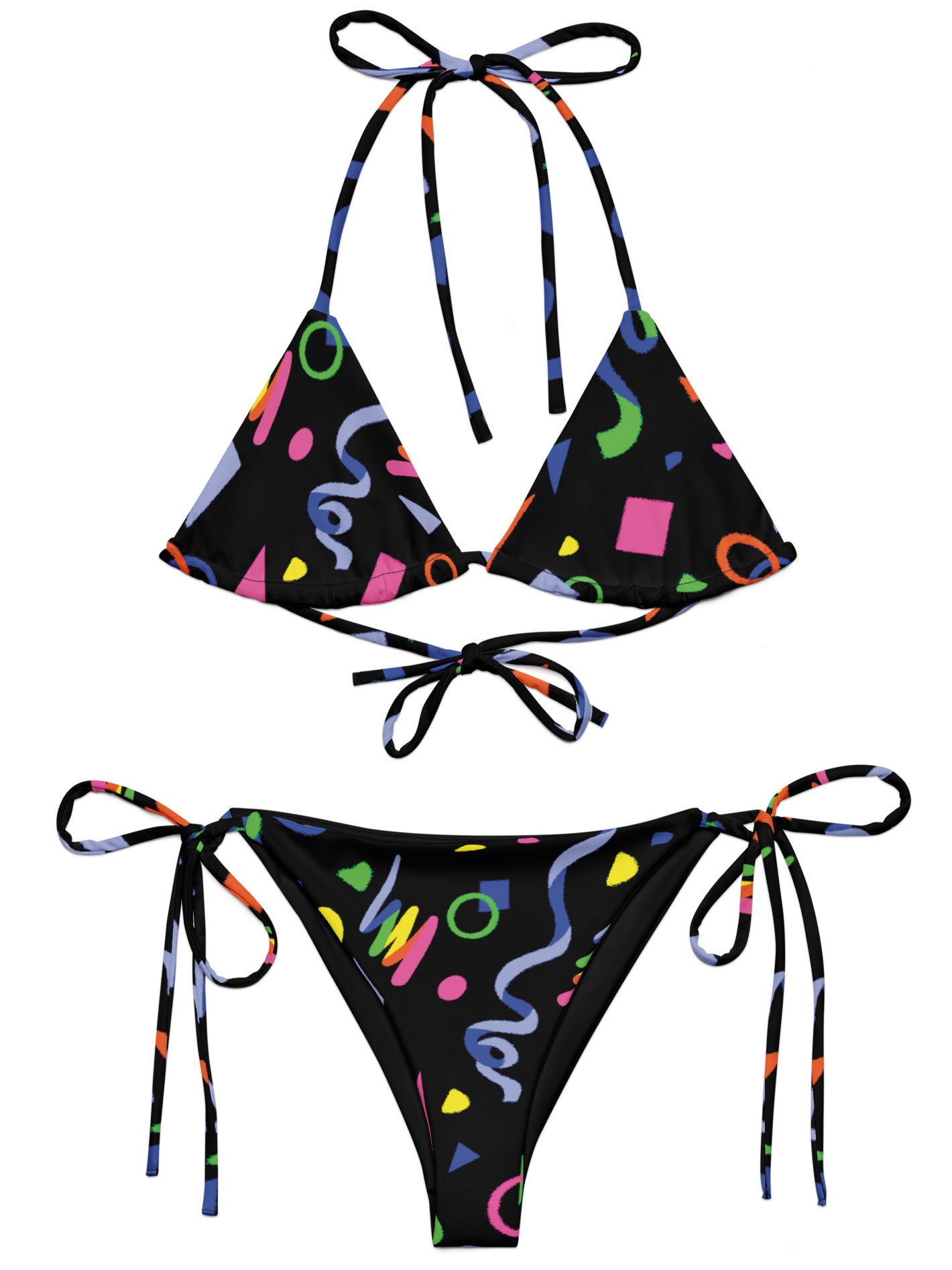 Roller Rink String Bikini - Retro, Rainbow, Kidcore, Roller Skate ...