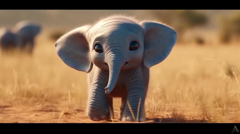 Digital Ai Art Design Baby Elephant Toon Ele POSTER, WALLPAPER - Etsy