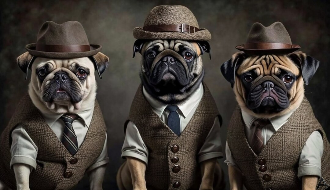 Digital Ai Art Download PUGSEY MALONE Dogs Wallpaper, Poster - Etsy