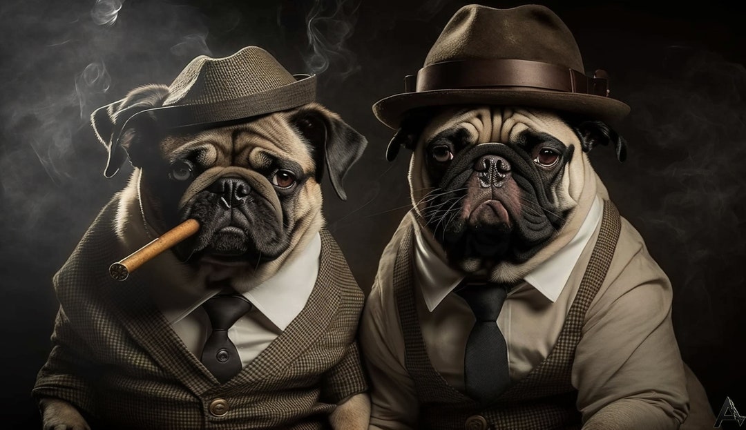 Digital Ai Art Download PUGSEY MALONE Dogs Wallpaper, Poster - Etsy
