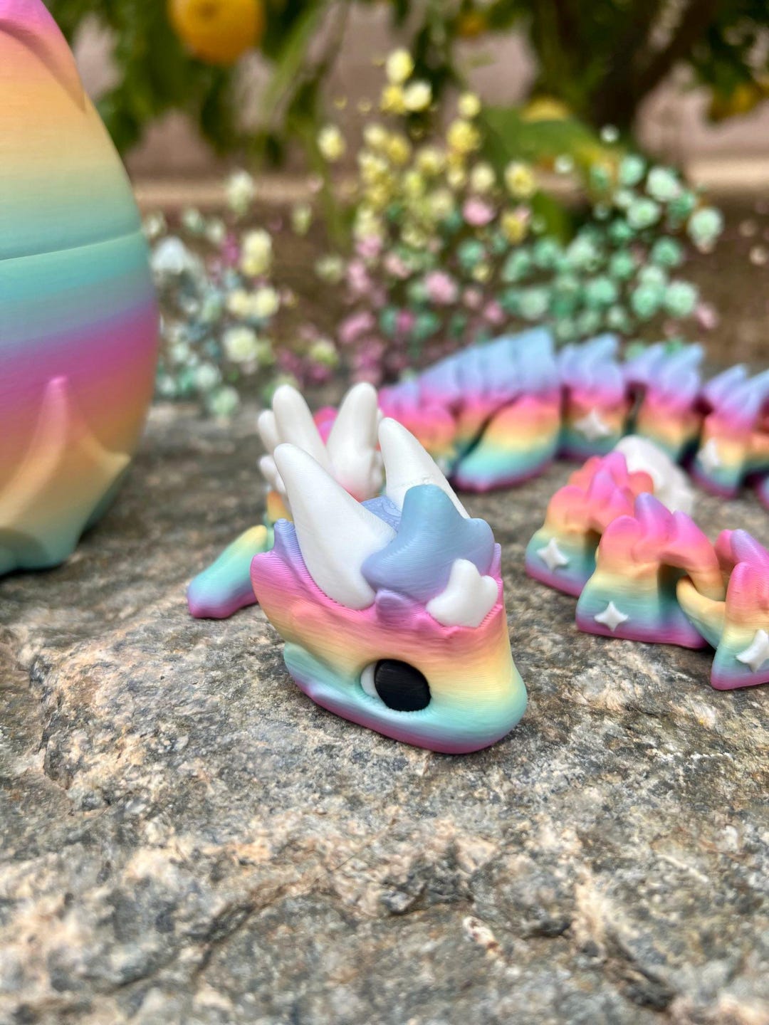 Aura Rainbow Dragon: 3D Printed Kawaii Flexi Dragon Toy - Etsy
