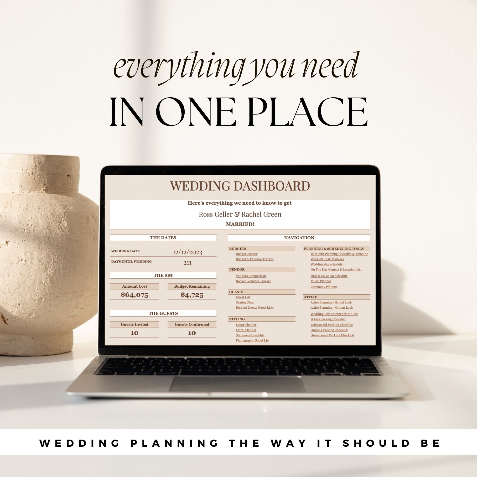Wedding Planning Spreadsheet Google Sheets | Wedding Planner & Guide ...