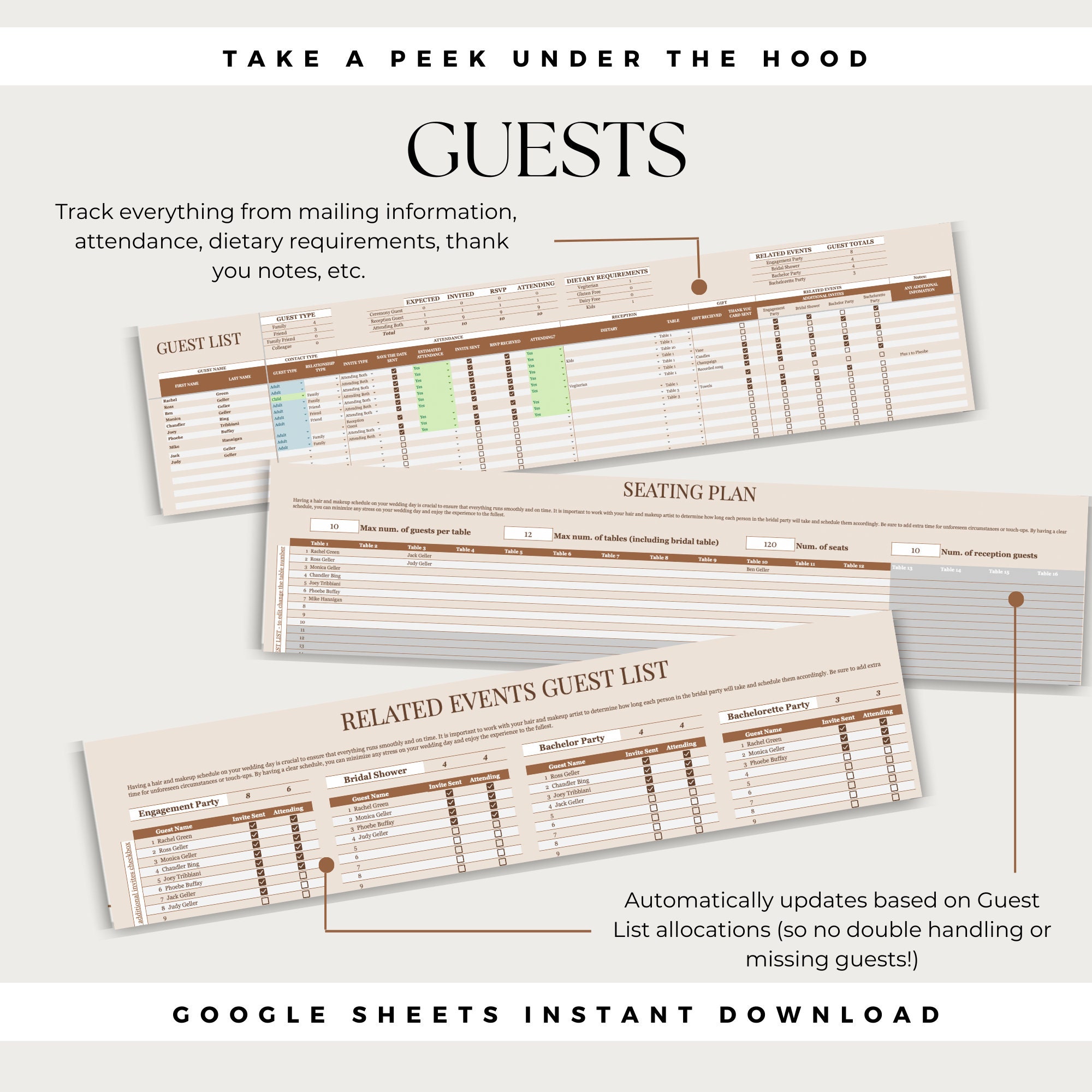 Wedding Planning Spreadsheet Google Sheets | Wedding Planner & Guide ...