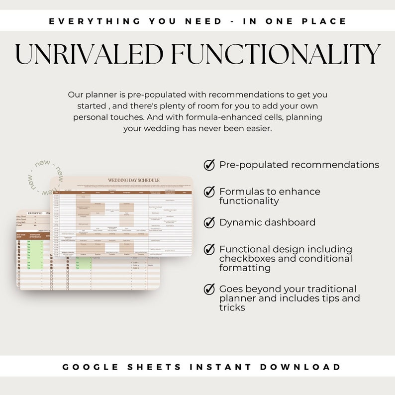 Wedding Planning Spreadsheet Google Sheets | Wedding Planner & Guide ...
