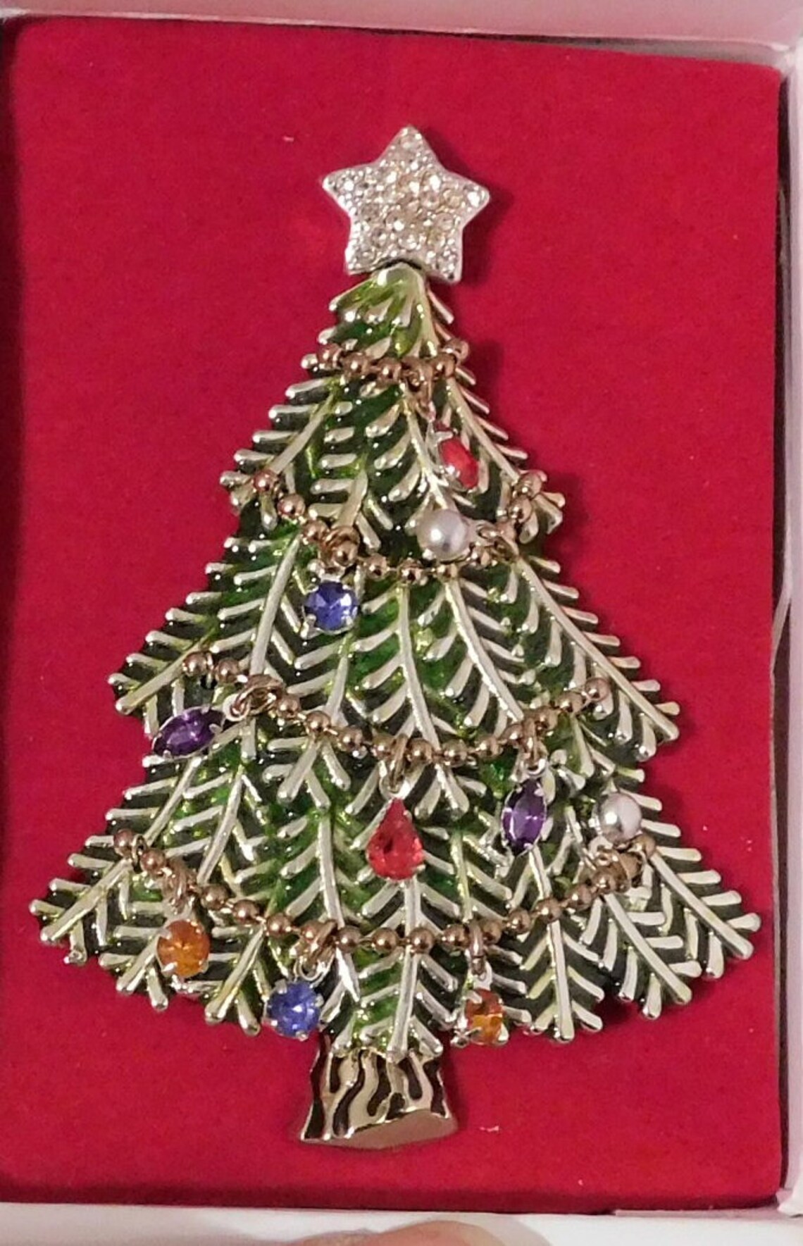 AVON 2008 Christmas Tree Pin: Rhinestone Holiday Brooch (NIB) - Etsy