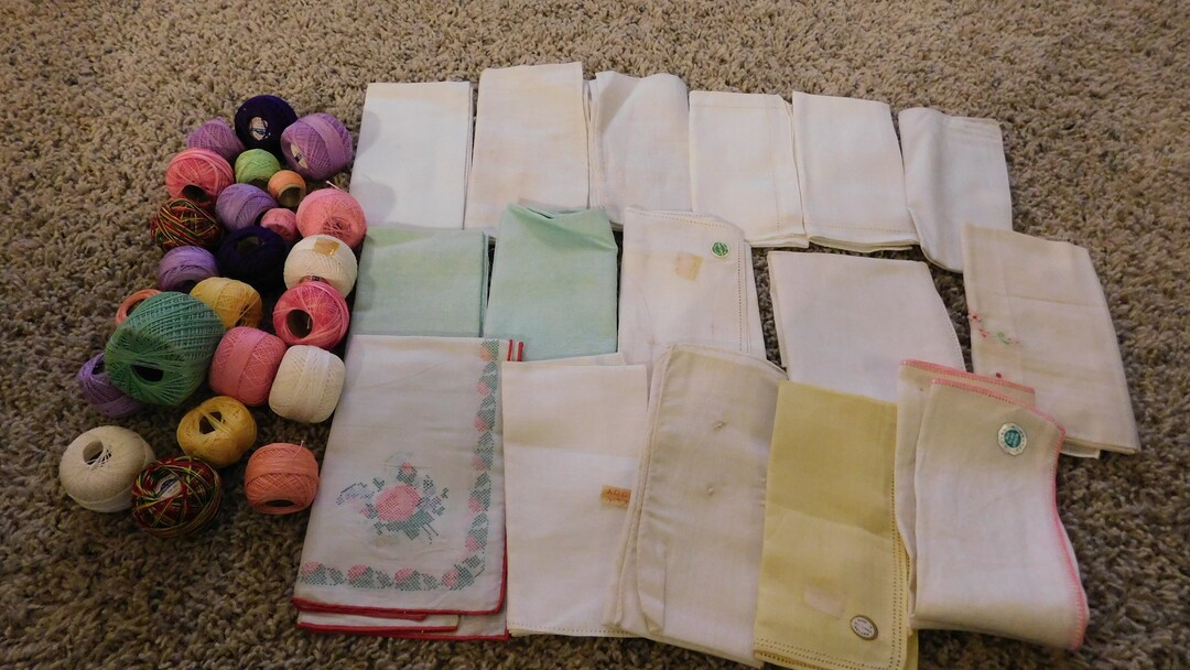 24-87 Lot 15 Unused Irish Linen Hankies Handkerchiefs Lily Coats N ...