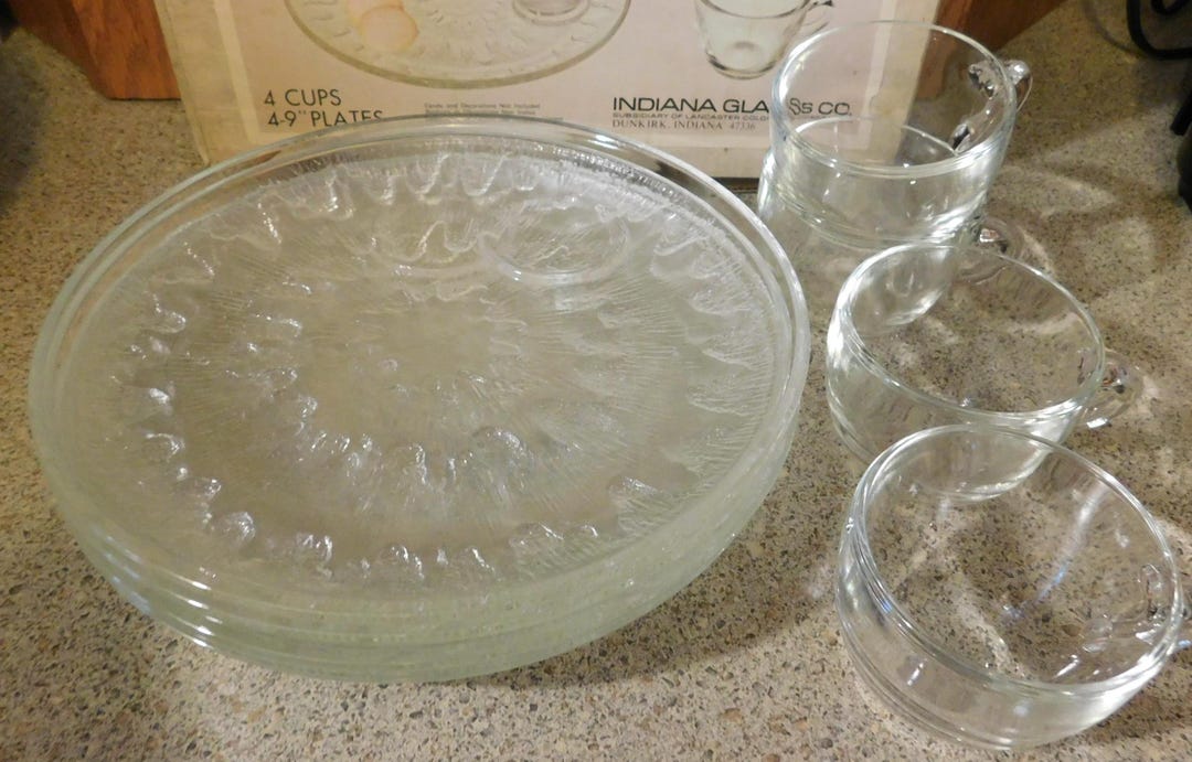 24-884 9 Piece Vintage Sunburst Sparkling Crystal Snack Set 0852 ...