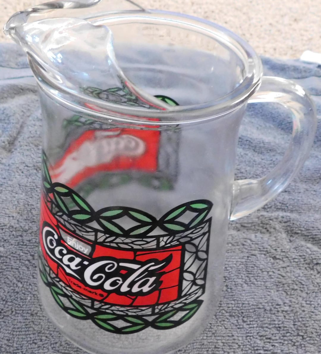 Etsy 25-339 Vintage Coca Cola Glass Pitcher - 64 Oz Coke Drinking ...