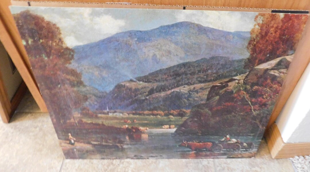 25-738 Andrew Melrose Lithograph: Rural Landscape With Cows, Flowing ...
