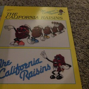 25-31 Lot of 6 1980's Leisure Arts California Raisins Cross Stitch ...