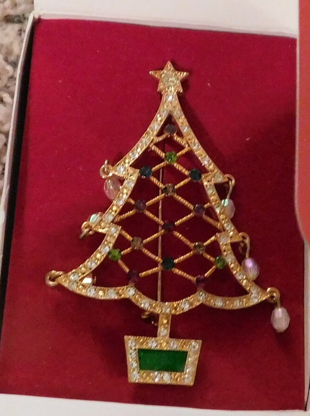 Avon 2005 Collectible Christmas Tree Pin: Gold Rhinestone Brooch - Etsy