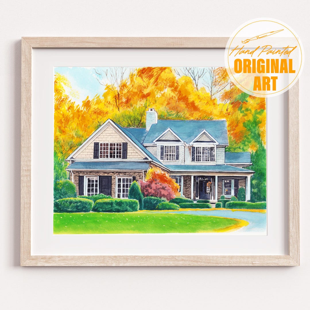 Custom Hand-painted House Painting,watercolor Home,housewarming Gift ...