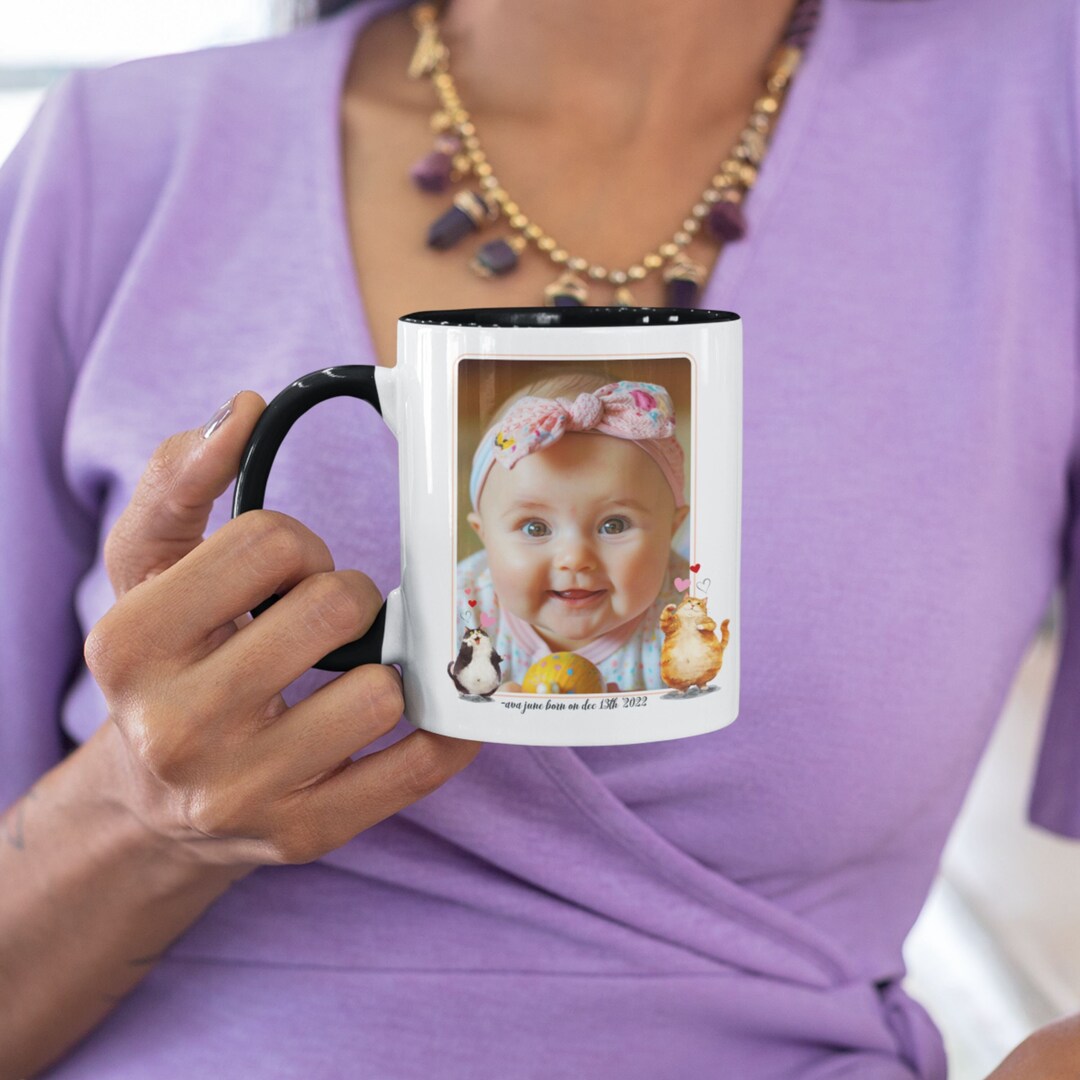 Custom Framed Photo Mug Cartoon Cats, Personalized Picture Gift, Father ...