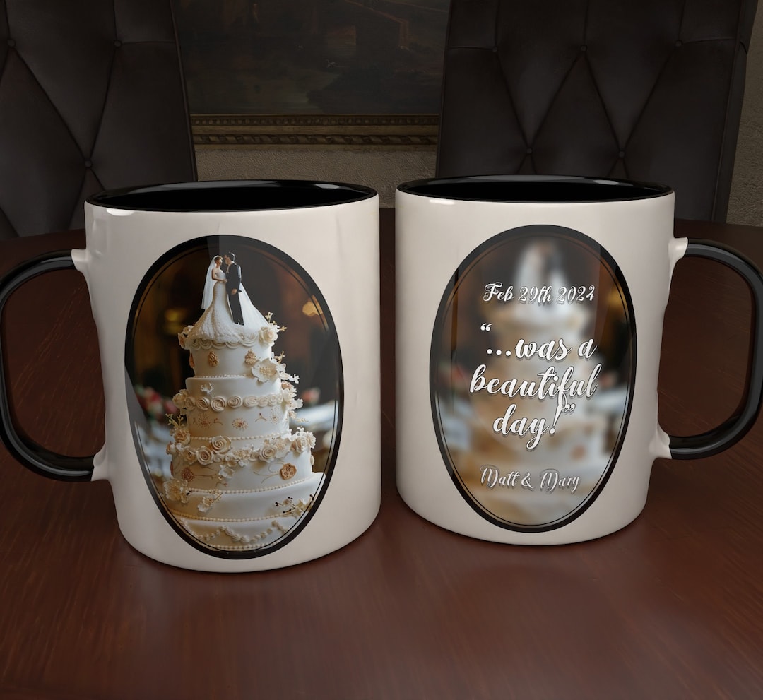 Custom Photo Mug Oval Design, Personalized Picture Gift, Memory ...