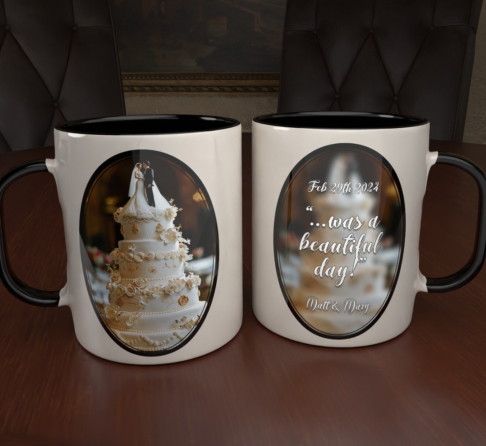 Custom Photo Mug Oval Design, Personalized Picture Gift, Memory ...